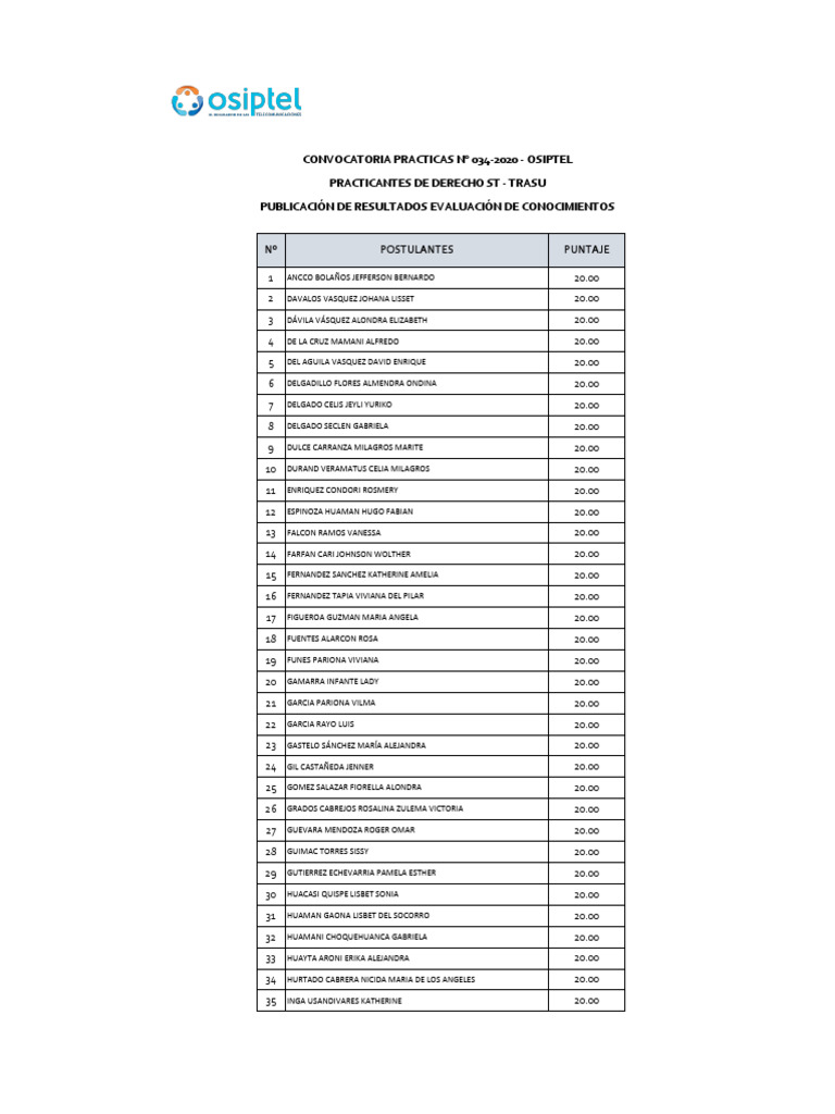 p034 2020 Evalconocimientos | PDF