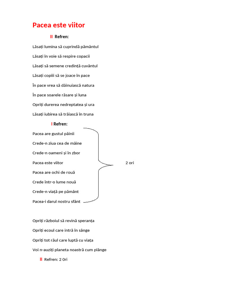 Pacea Este Viitor | PDF