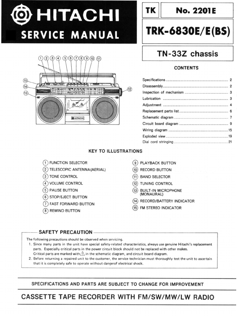 Hitachi TRK 6830 E Schematic | PDF