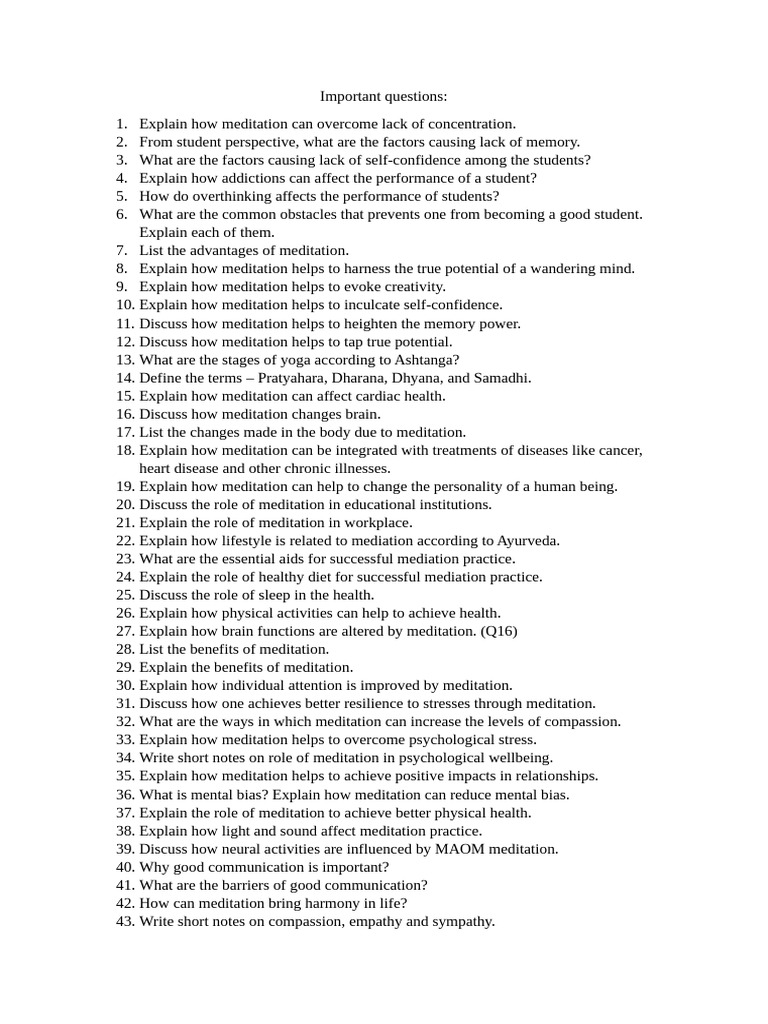 important questions | PDF