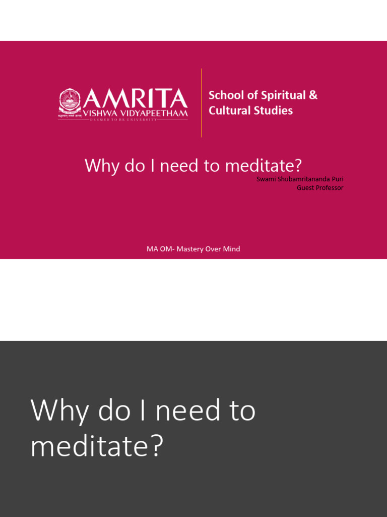 01-Why Meditate | PDF