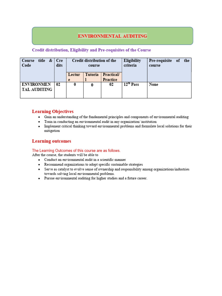 SEC Environmental Auditing | PDF