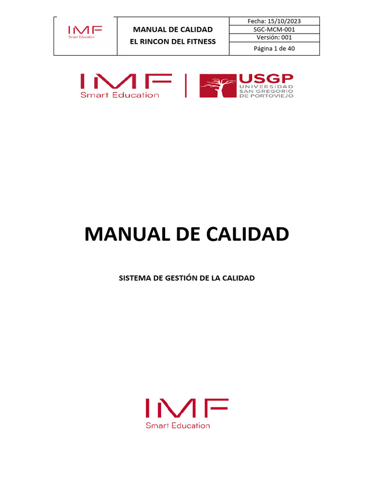 Manual de Calidad | PDF
