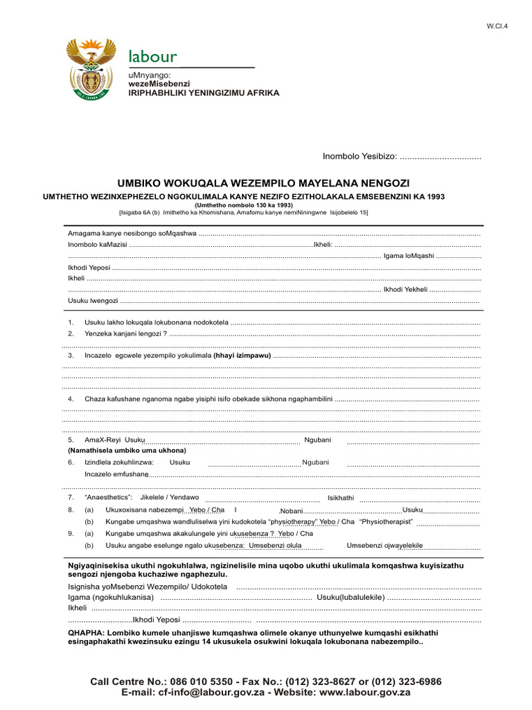 Form - COID - W.Cl.4 - Zulu | PDF