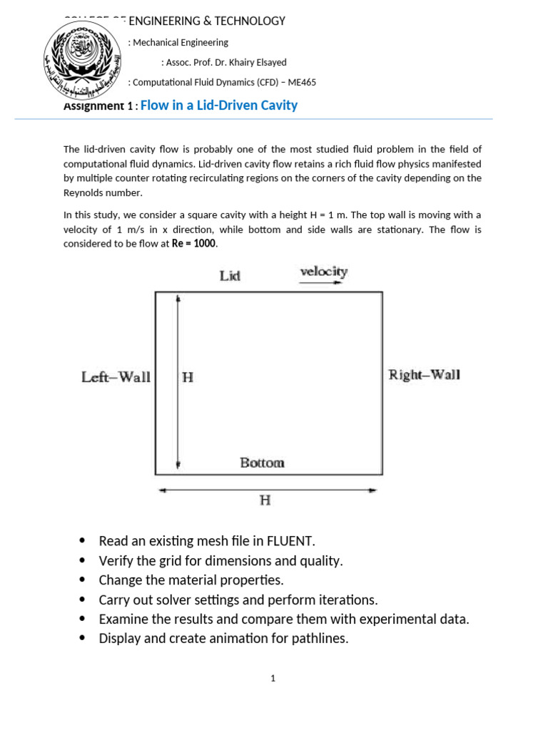 Cfd Assignment 1 Pdf