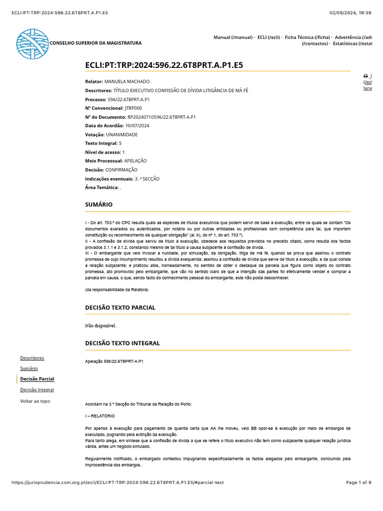 Ecli:pt:trp:2024:596 22 6T8PRT A P1 E5 | PDF