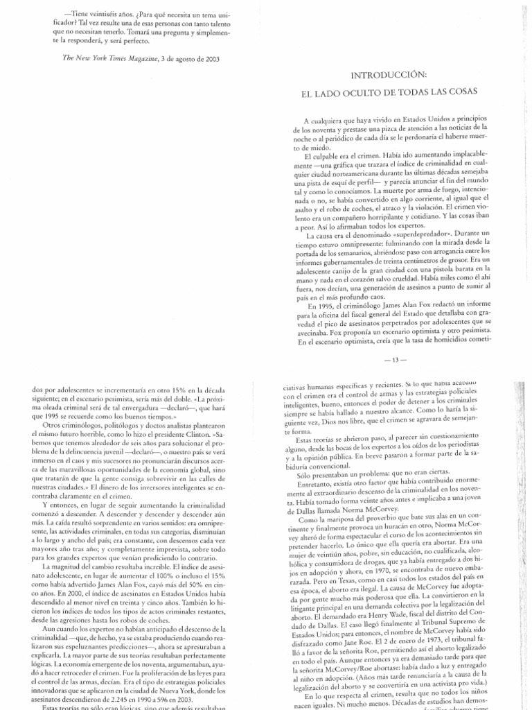 Freakonomics Intro y Cap 1 Castellano | PDF