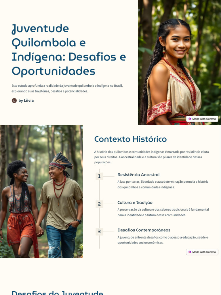 Juventude Quilombola e Indigena Desafios e Oportunidades | PDF