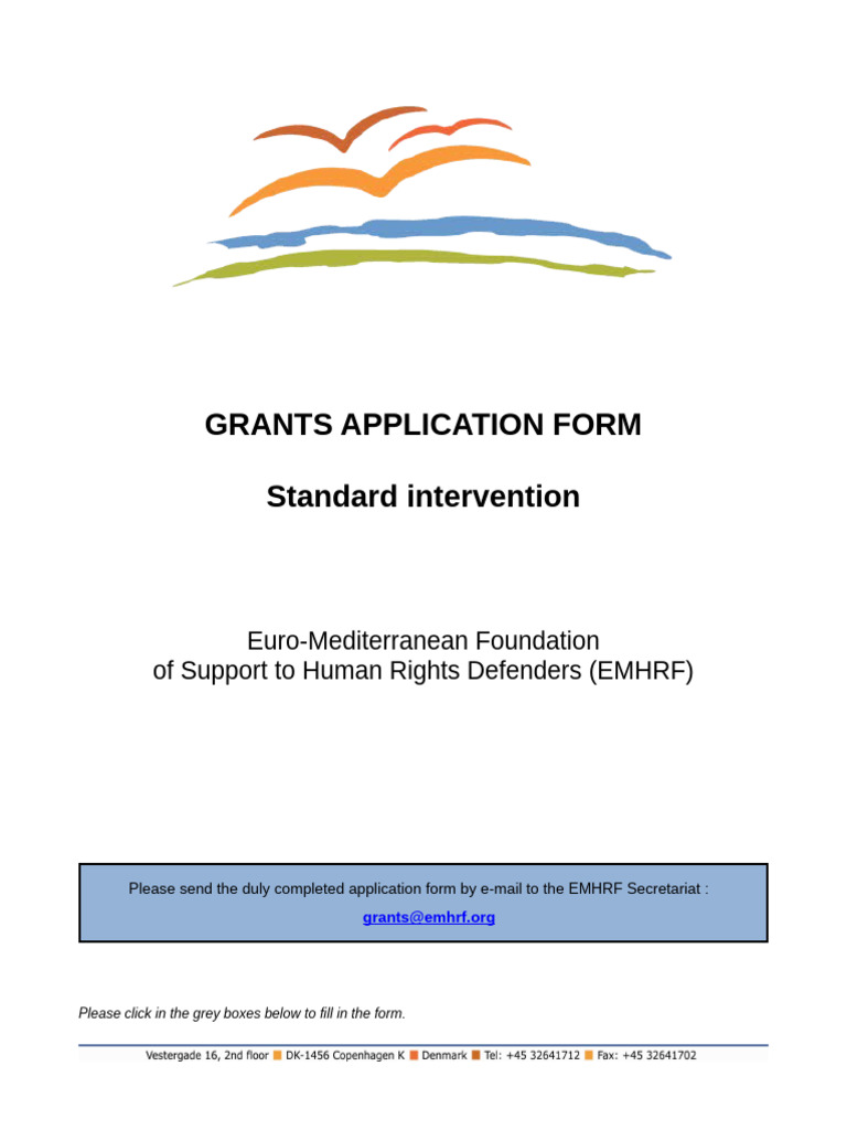 Template Standard Grant Application en Updated | PDF