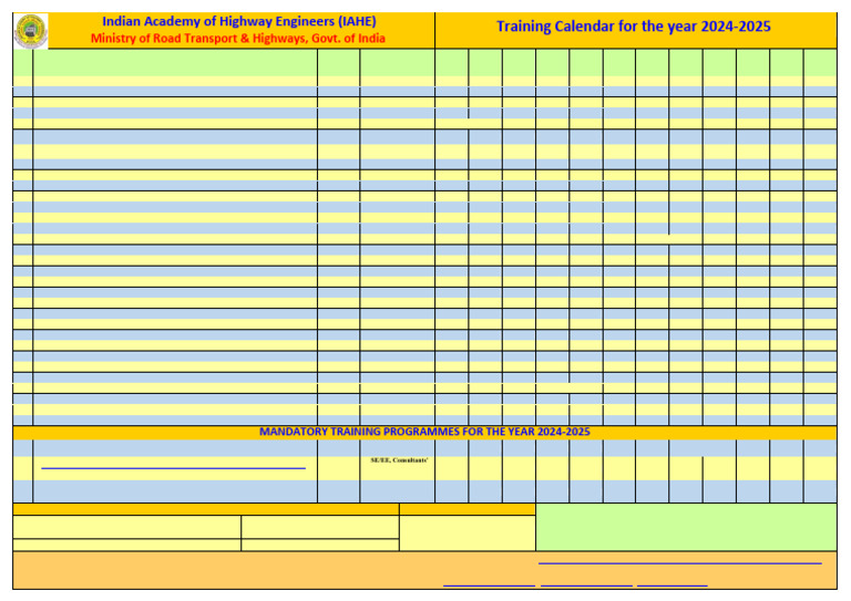 Training Calendar 2024-25 final | PDF
