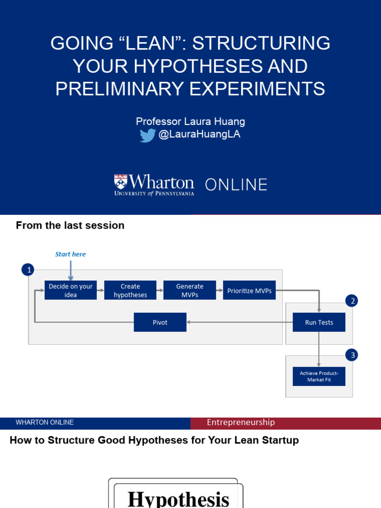 Structuring Hypotheses for Lean Startups | PDF | Hypothesis | Career ...