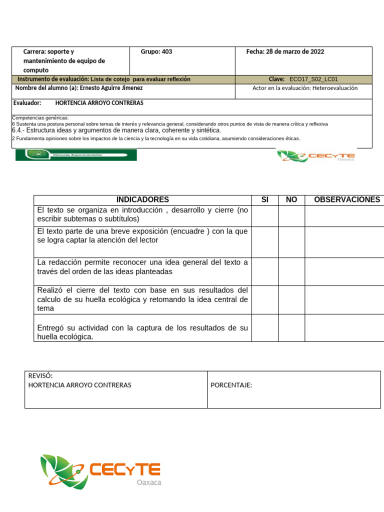 403 Ernesto Aguirre Jimenez Ecologia Texto Reflexivo | PDF