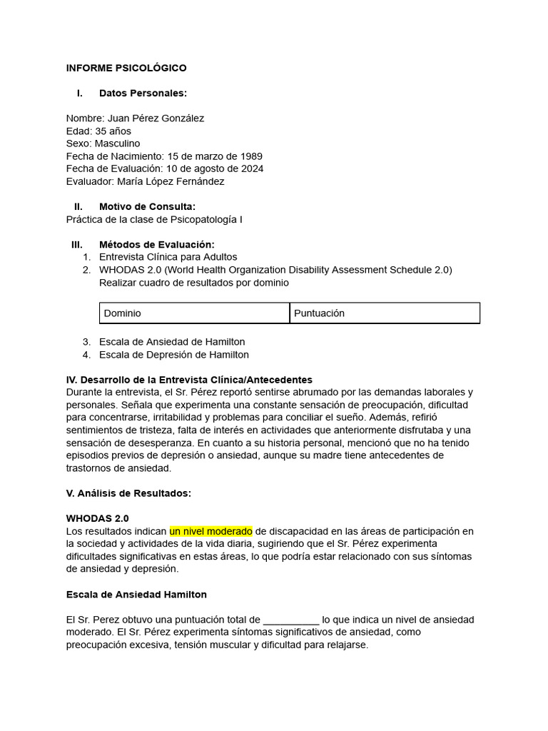 Ejemplo de Informe | PDF