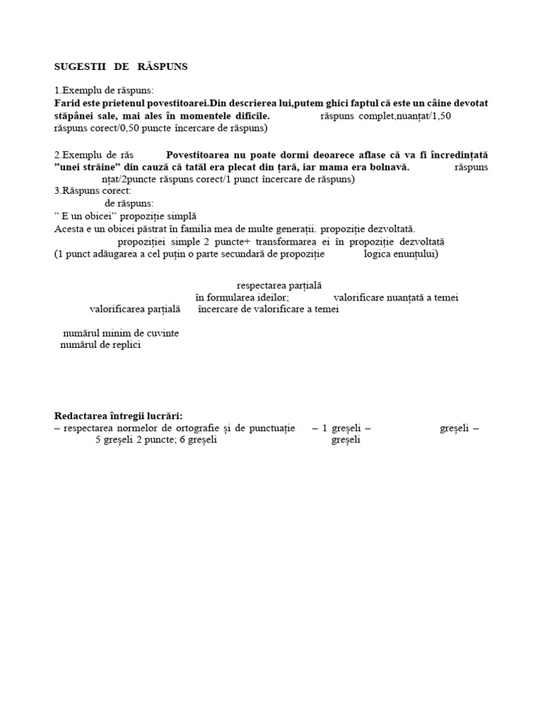 Barem Admitere Clasa 5 2024 | PDF