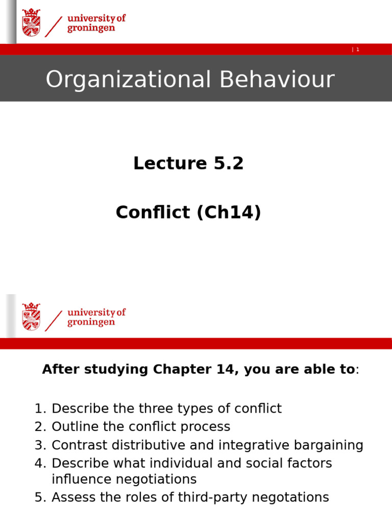 Lecture 5.2 Conflict (Ch14) | PDF
