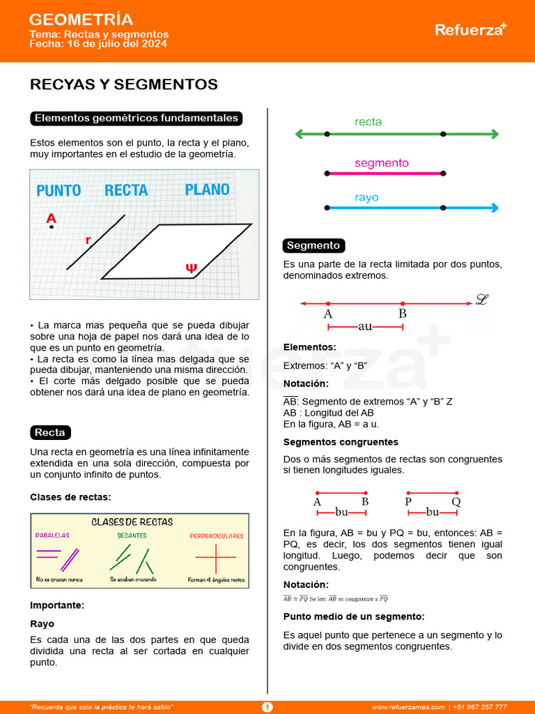 Rectas y Segmentos | PDF | Geometria | Geometria Clássica