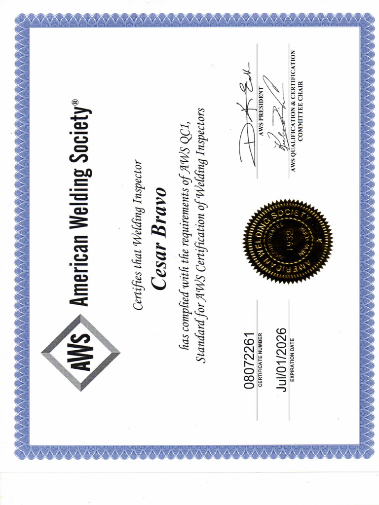 Certificado CWI 2026 | PDF