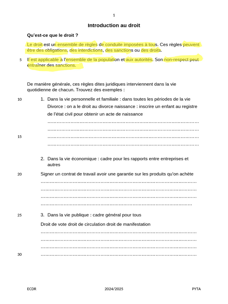 ECDR1 Droit Chap1 Organisation Etat 2024 PYTA | PDF