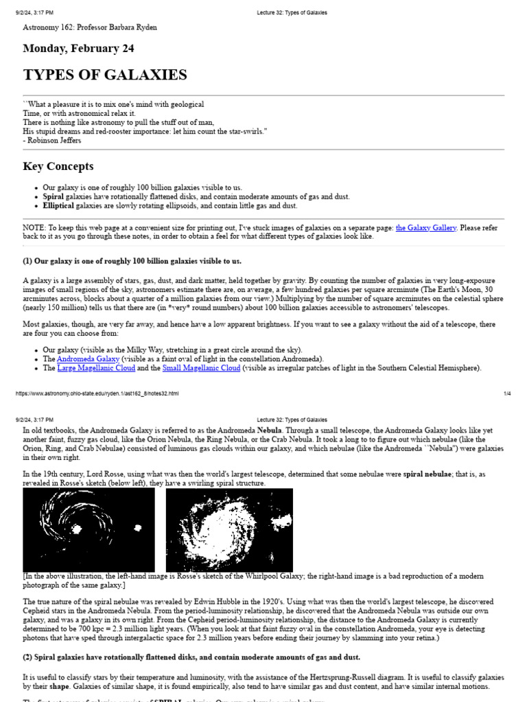 Lecture 32 - Types of Galaxies | PDF