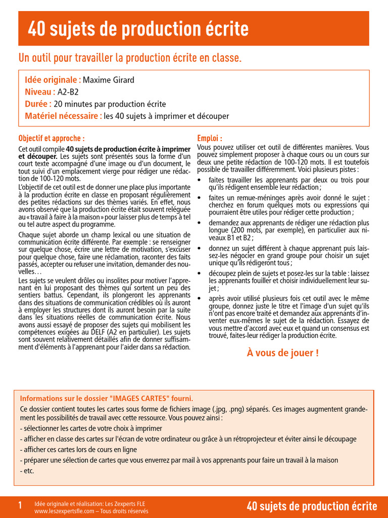 40 Sujets Prod Ecrite | PDF