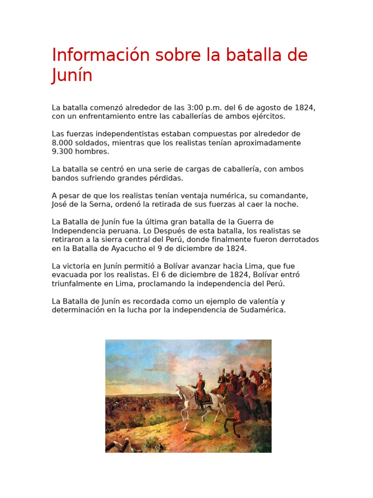 Doc. Batalla de Junín | PDF