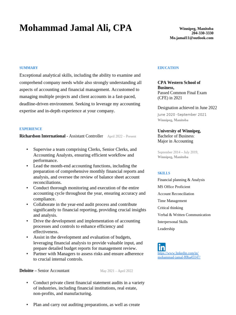 Mohammad Jamal Ali - Resume | PDF