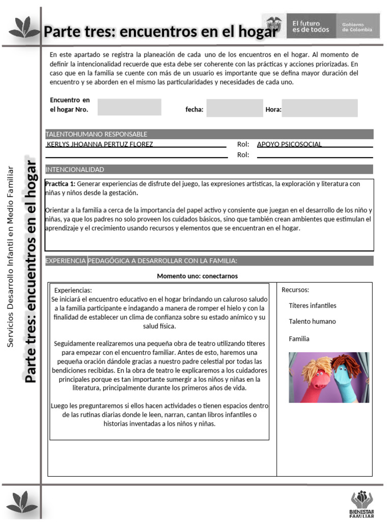 Encuentro en El Hogar Practica 1 | PDF