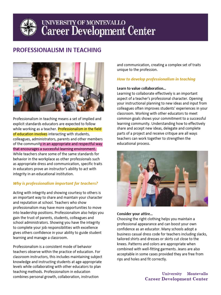 Teacher Professionalism | PDF