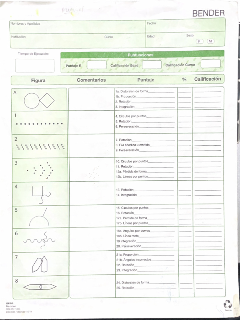 Bender Test | PDF
