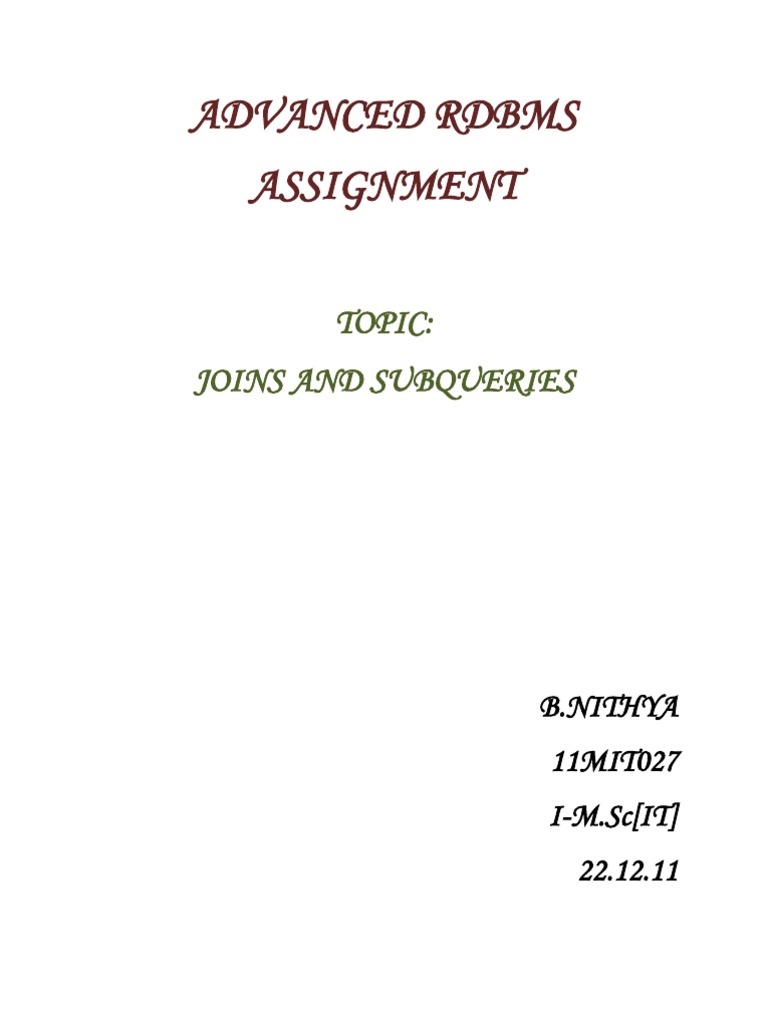 Joins and Sub Queries | PDF | Sql | Table (Database)