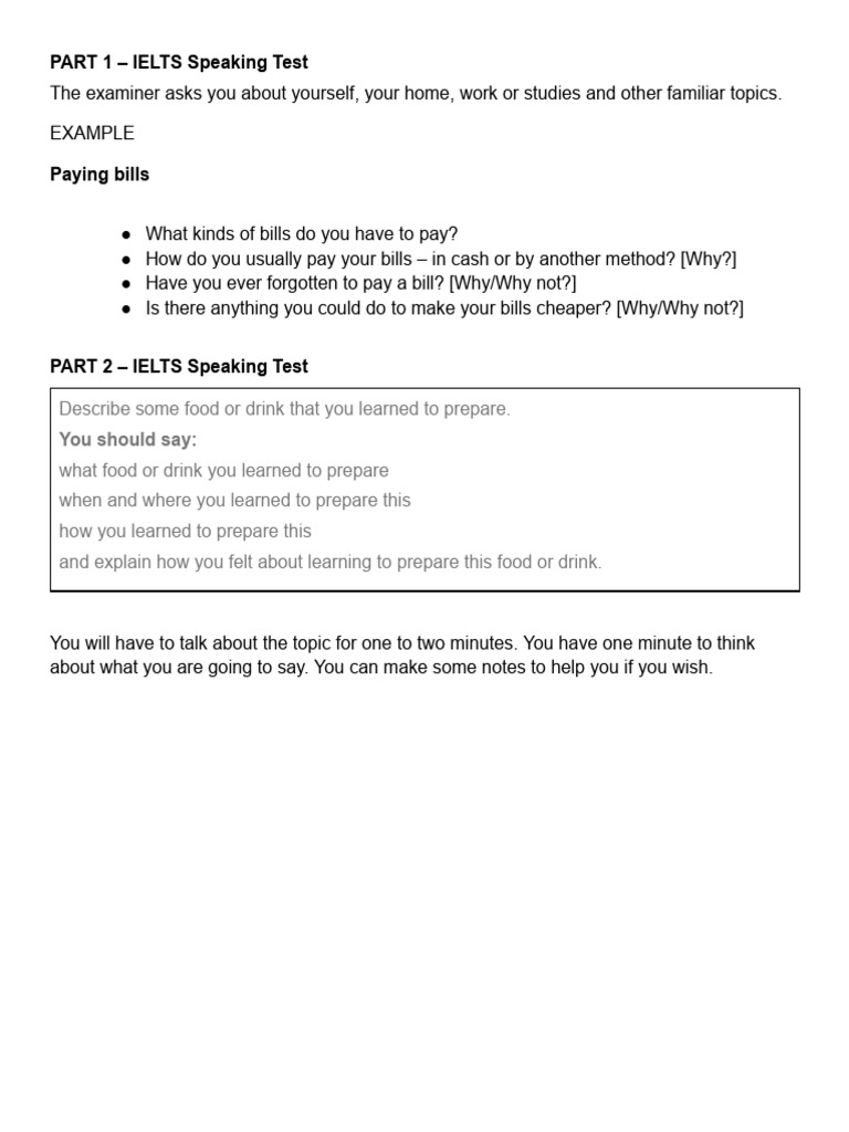 IELTS Academic Speaking Test 18 Number 1 | PDF