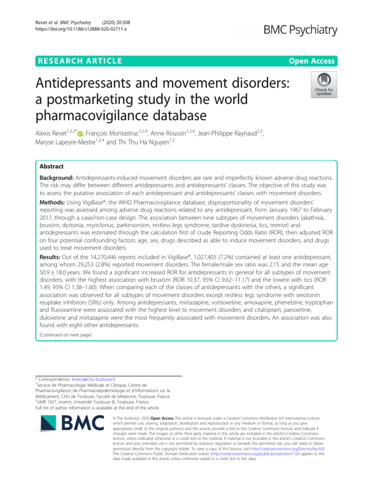 Antidepressants and Movement Disorders | PDF | Antidepressant | Drugs