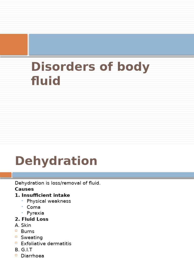 Disorders of body fluid | PDF