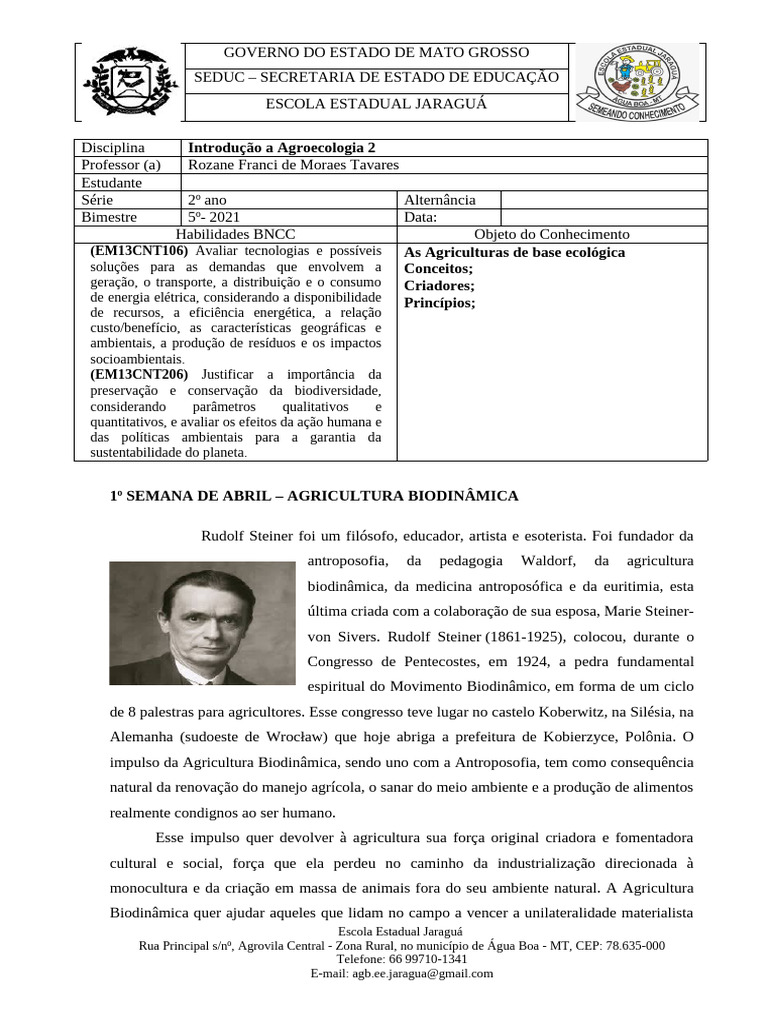 Introd Agro 2 - 2º Ano Apostila Abril | PDF