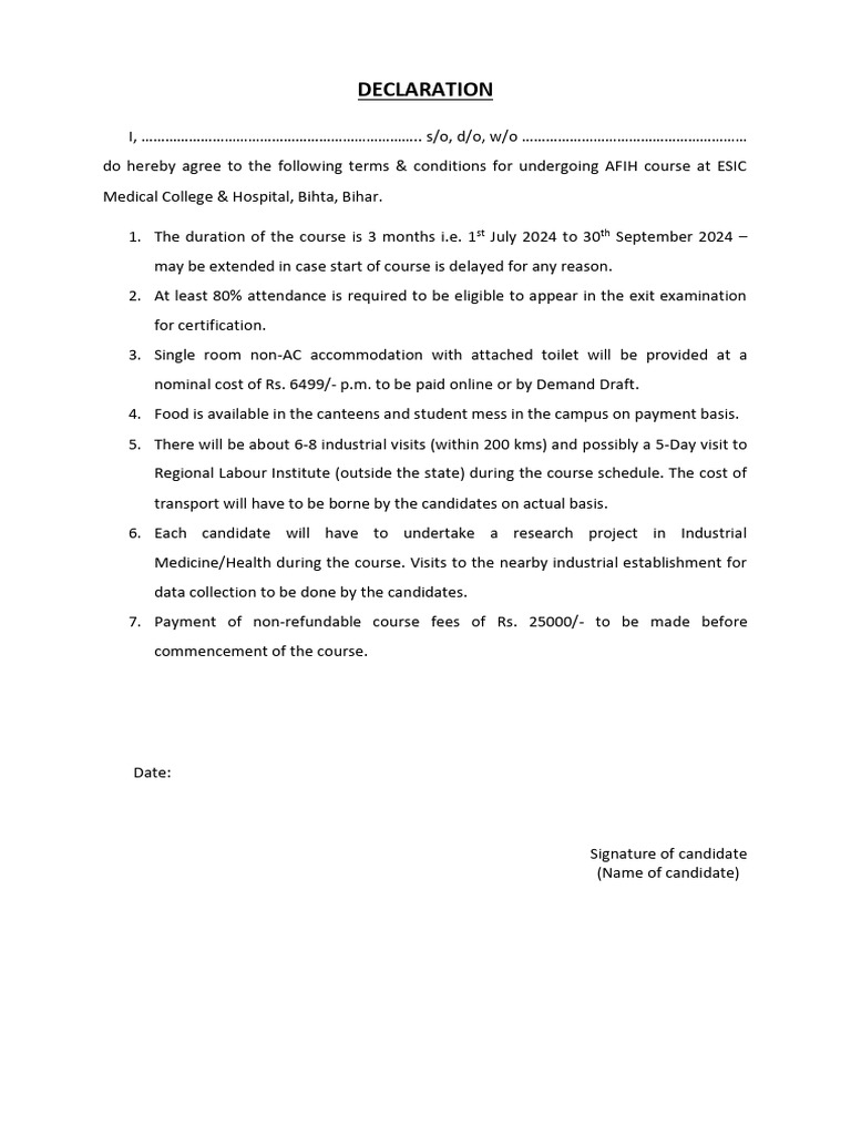 Declaration Form | PDF