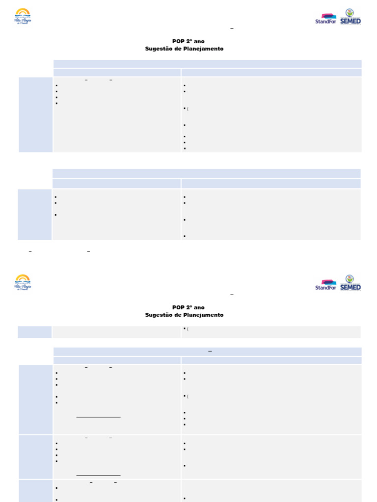 POP2 PA Tabela BNCC | PDF