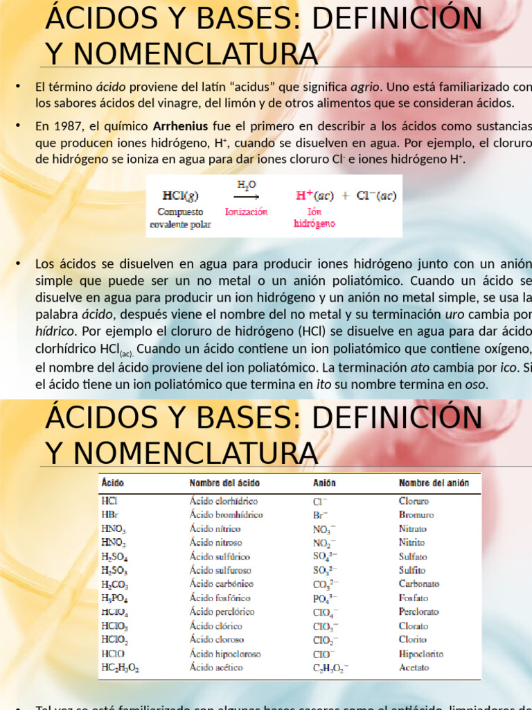 Ácidos y Bases. PH. Soluciones Amortiguadoras | PDF