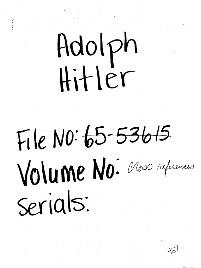 Fbi Files - Adolph Hitler | PDF
