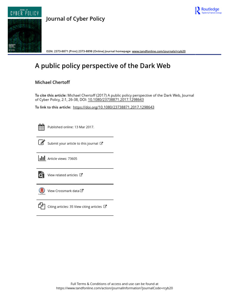 A Public Policy Perspective of The Dark Web | PDF | World Wide Web ...