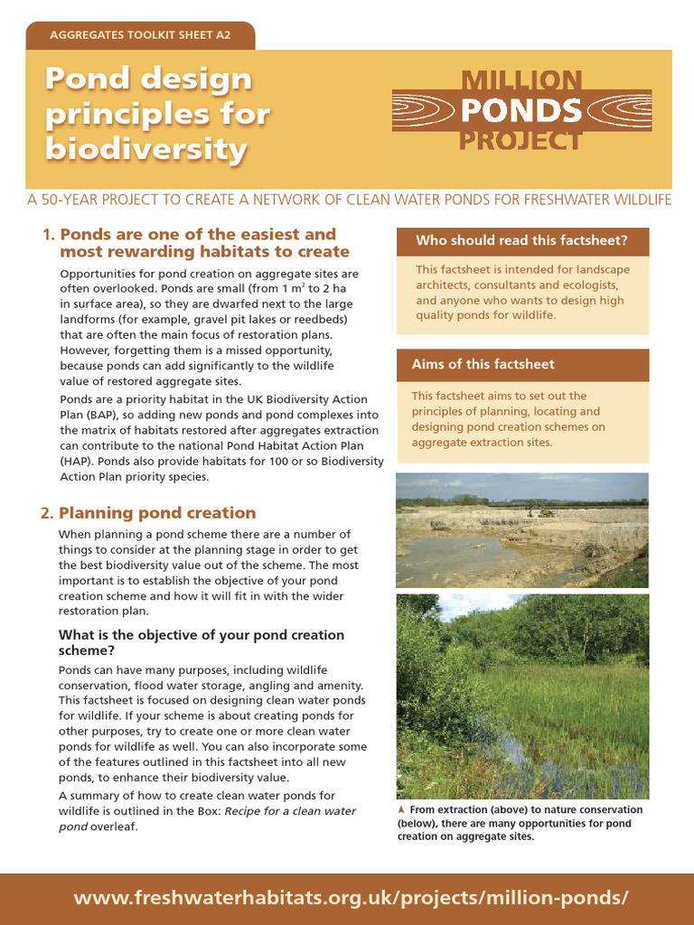Pond Design Principles For Biodiversity: Ponds Are One of The Easiest ...