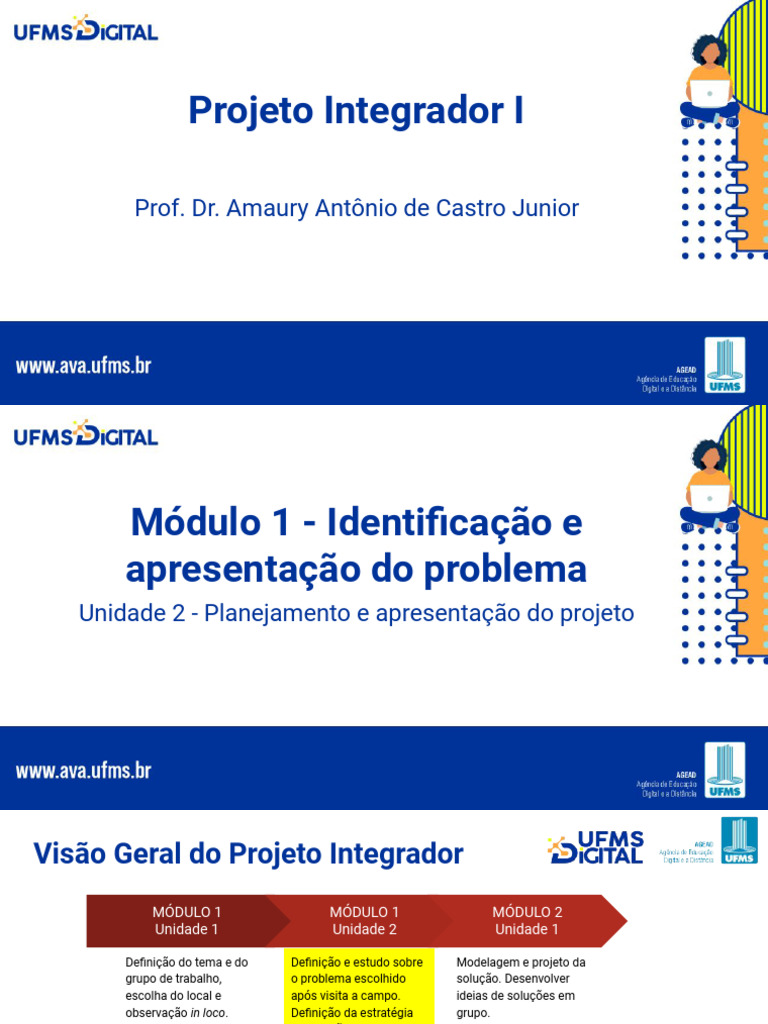 (UFMS Digital) PROJETO INTEGRADOR I - CDD - Videoaula Do Módulo 1 | PDF