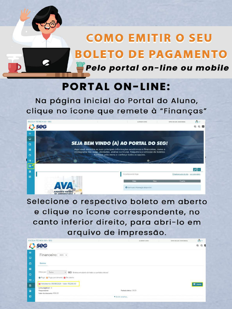 Aluno Como Emitir Seu Boleto de Pagamento | PDF