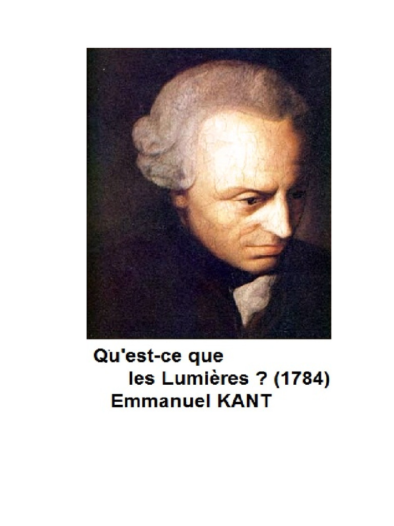 Emmanuel Kant Qu'Est Ce Que Les Lumières | PDF