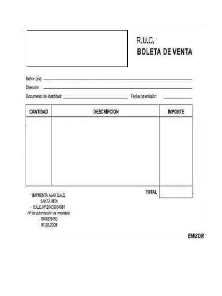 Formato Boleta de Venta | PDF