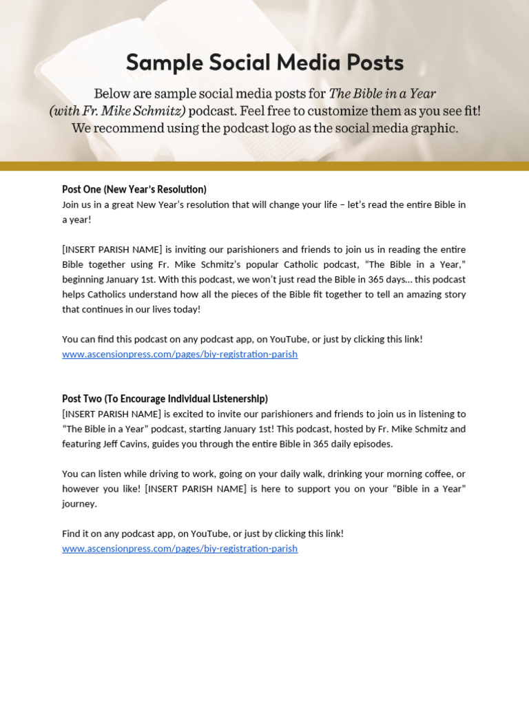 BIY Sample Social Media Posts | PDF