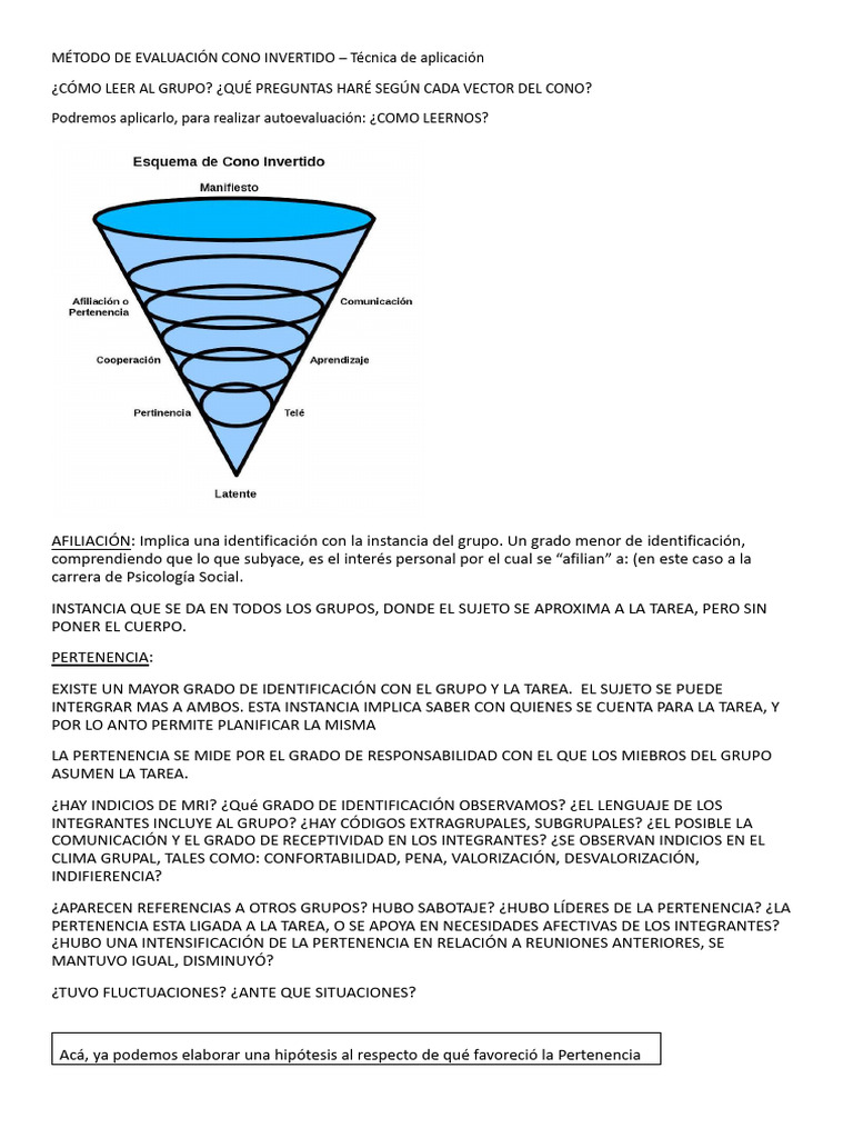 Tecnica para Evaluación Cono Invertido | PDF | Comunicación ...