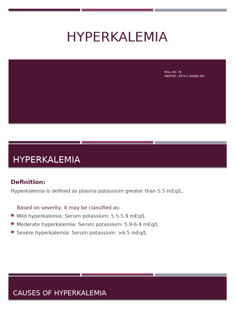 Hyperkalemia | PDF