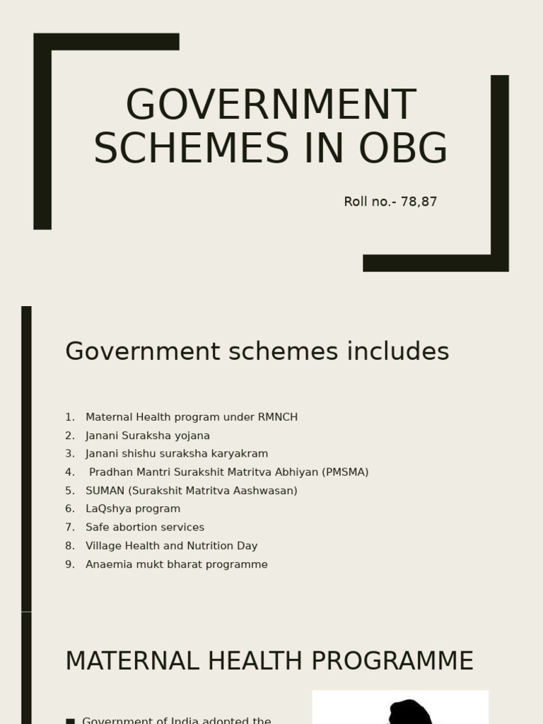Govt Schemes in Obg | PDF