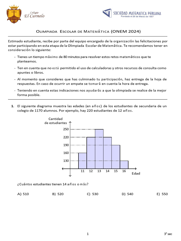 Concur de Mate 3° Sec | PDF