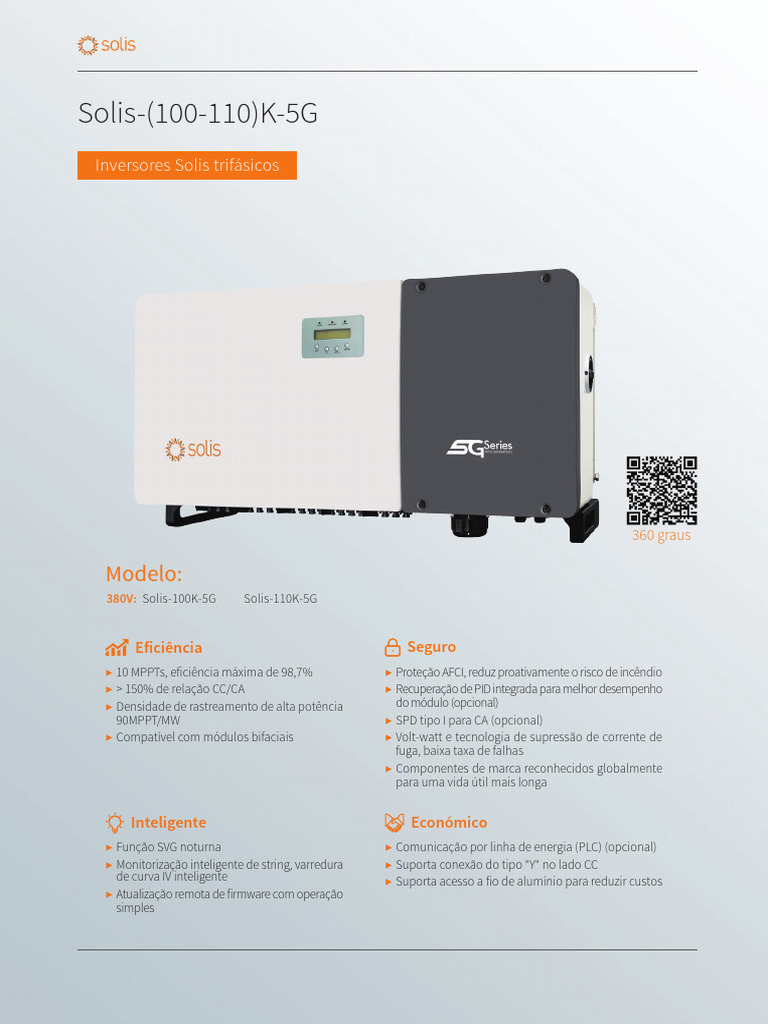SOLIS 100K Solis-100K-5G 380V | PDF | Corrente alternada | Potência (Física)